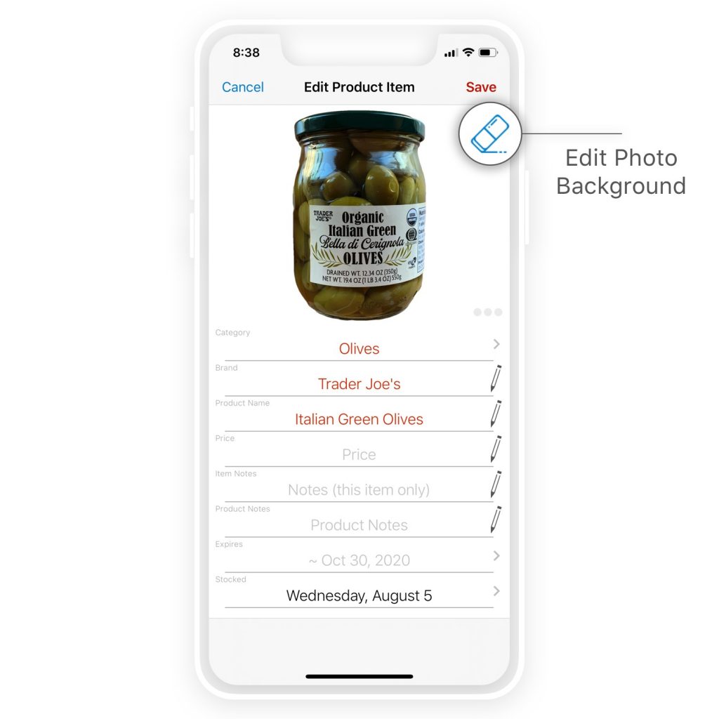 Item Details Screen – Pantry Check